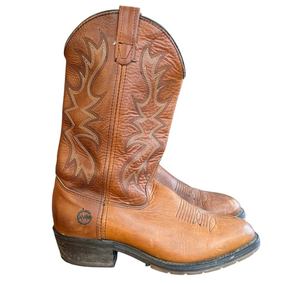 Double H | Shoes | Double H Work West Brown Leather Western Boots Mens ...